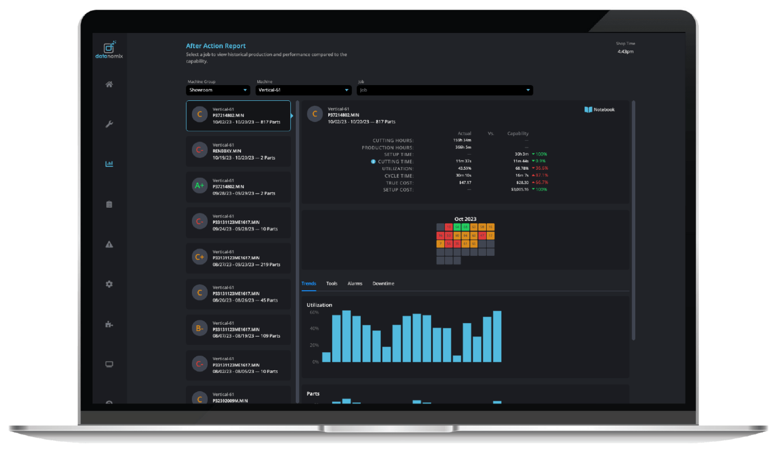 Production Monitoring Software by Datanomix